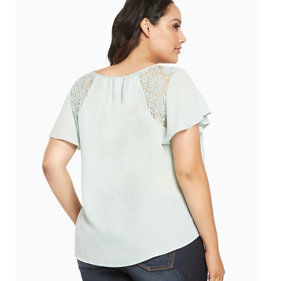 torrid | Tops | Torrid Blouse Mint Green Slip On Laces Size4x | Poshmark